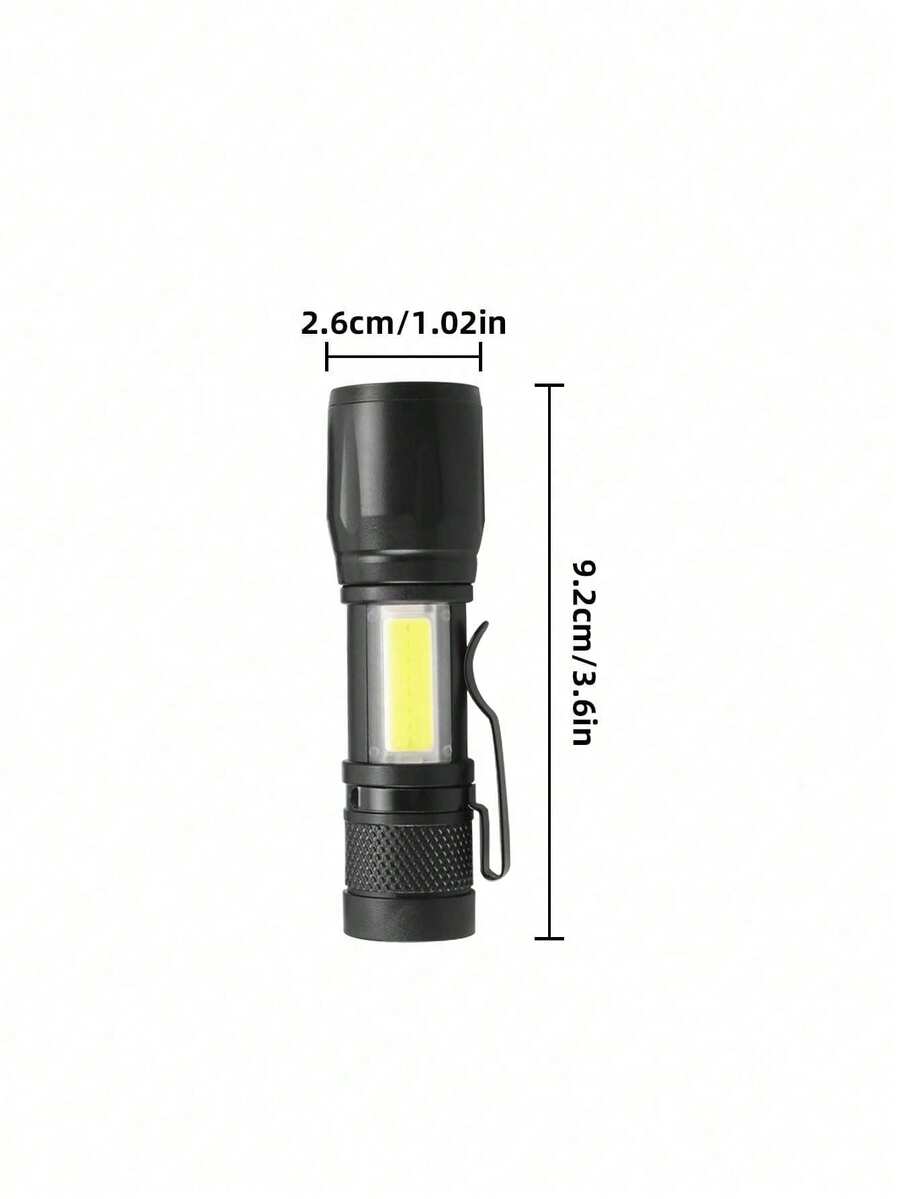 Rechargeable High Brightness Flashlight With 3 Modes, Led Outdoor Usb Work Light Cob Mini Torch ...