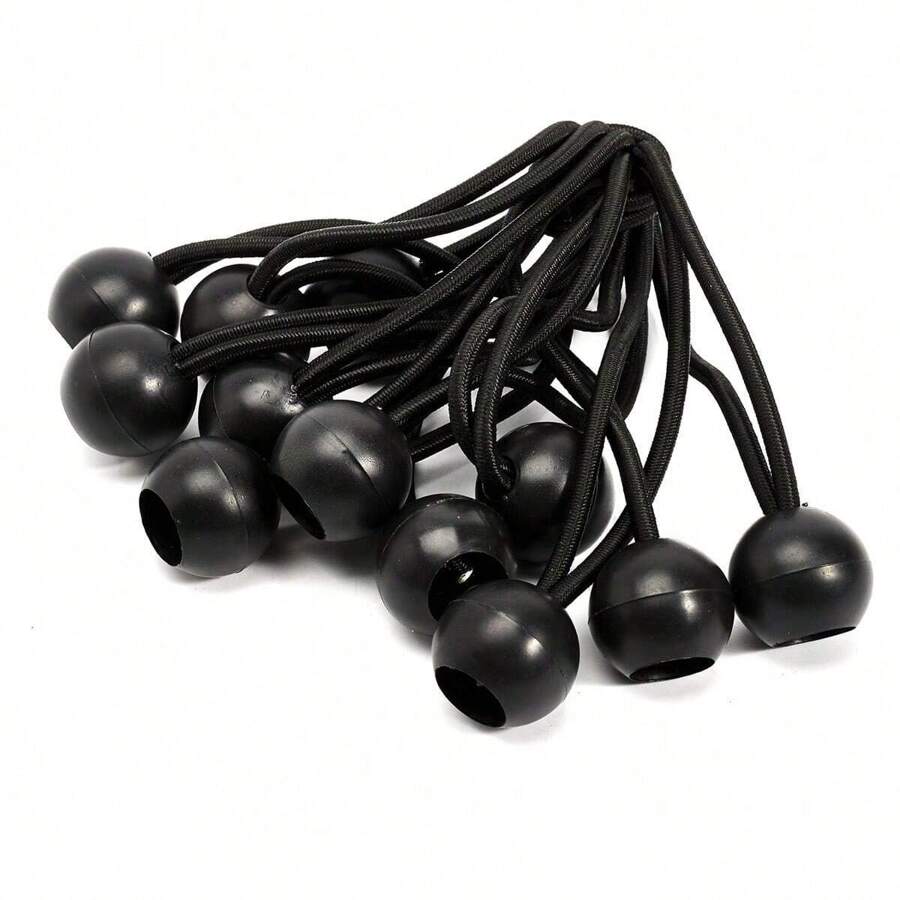 8pcs Black Latex Ball End Bungee Cords, Outdoor Tent Tie Down Highly ...
