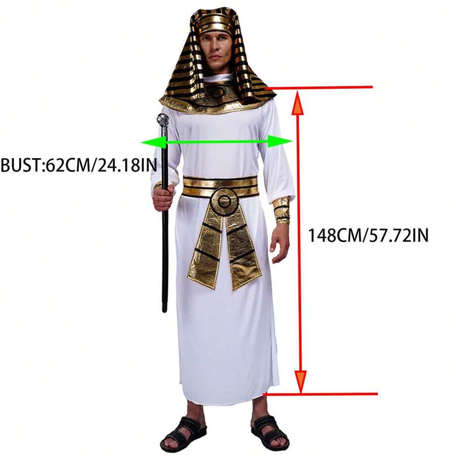 Men Egyptian Costume Role Play Egyptian Pharaoh Robe For Adult ...