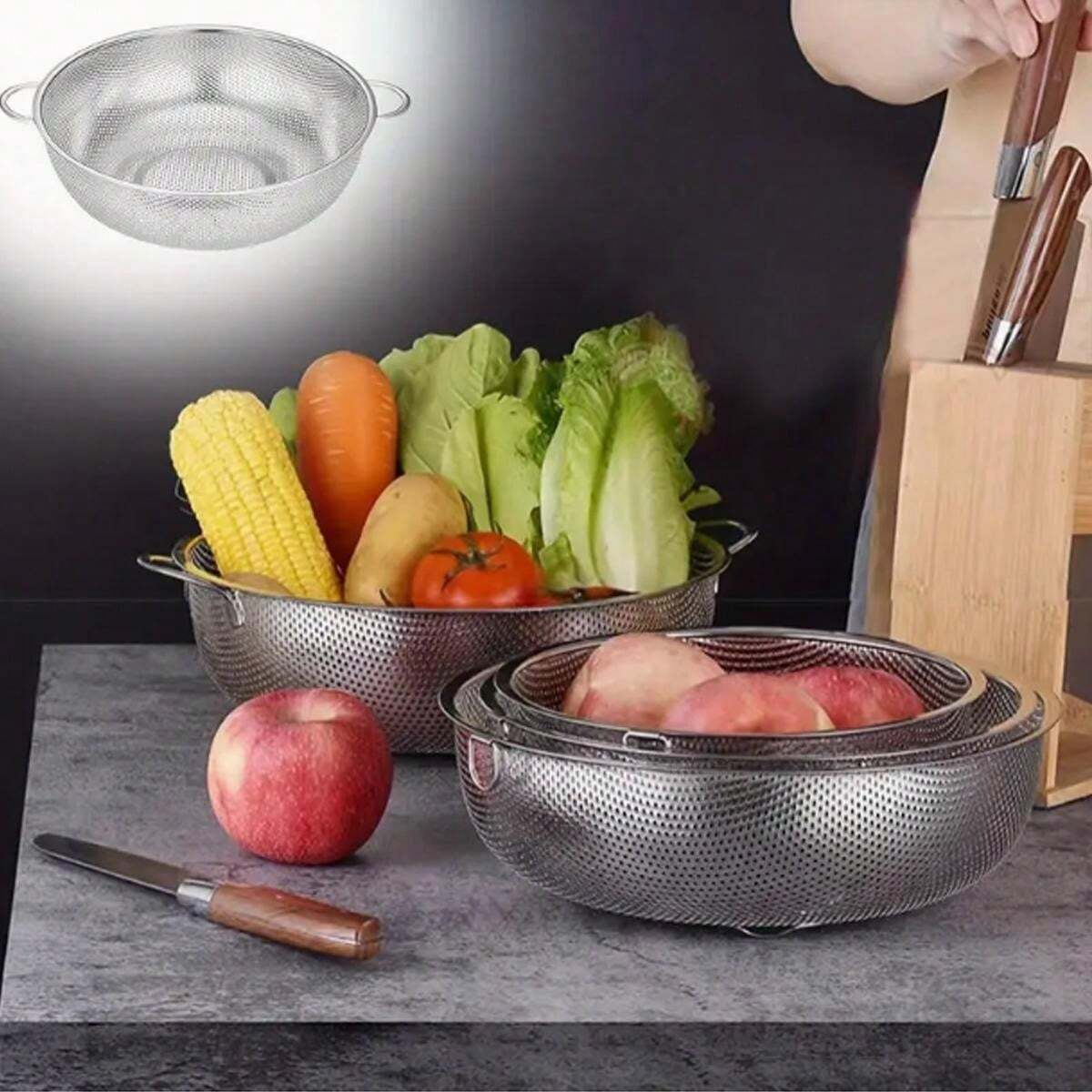 Stainless Steel Multipurpose Colander - Thick And Mesh Basket With Dual ...