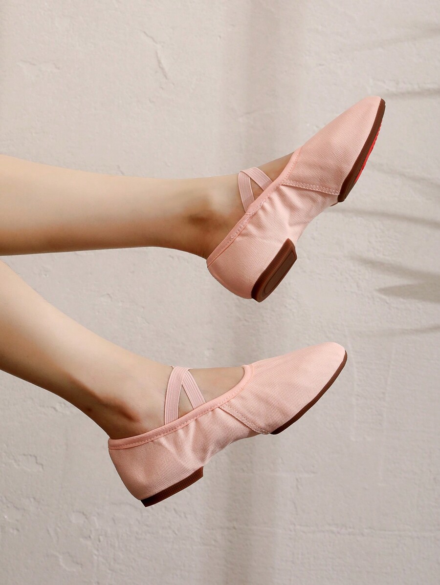 Pink Women's Latin Dance Shoes Close Toe Beginner Ballroom Dance ...