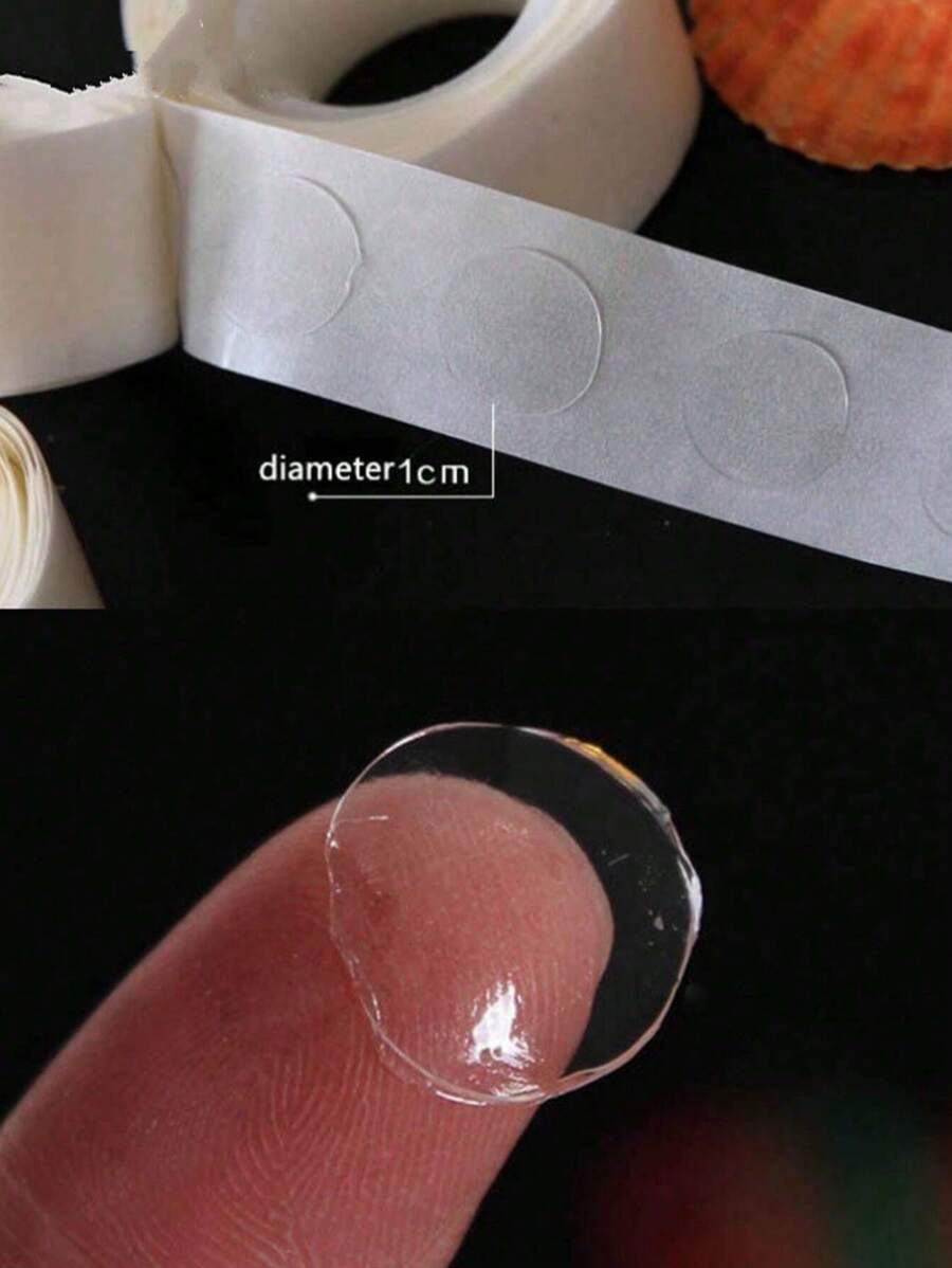 400pcs Transparent Adhesive Dots Glue (100pcs/Roll) Removable Double-Sided Adhesive Dots Tape ...