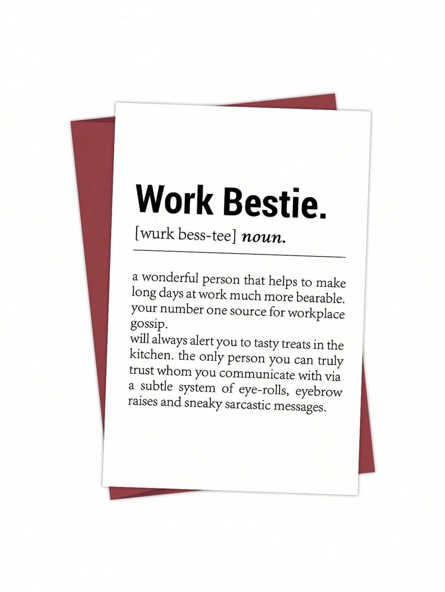 An Amazing Card You'll Love! 1 Pc Card For Your Best Work BFF. A Funny ...