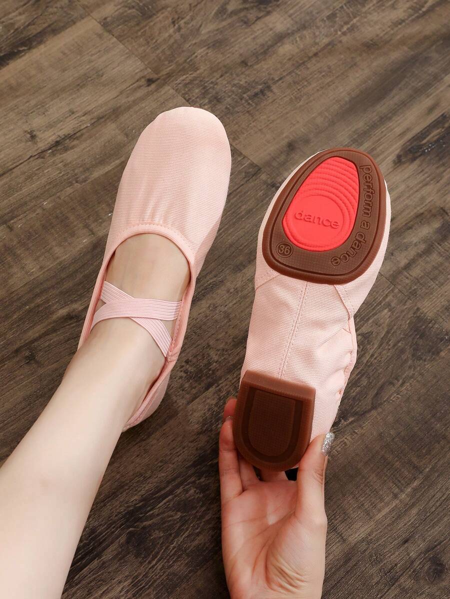 Pink Women's Latin Dance Shoes Close Toe Beginner Ballroom Dance ...