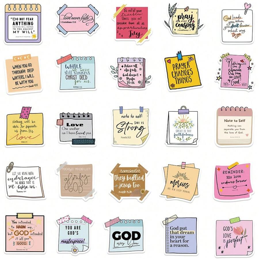 50Pcs Funny Bible Verse Stickers Bible Stickers Christian Stickers ...