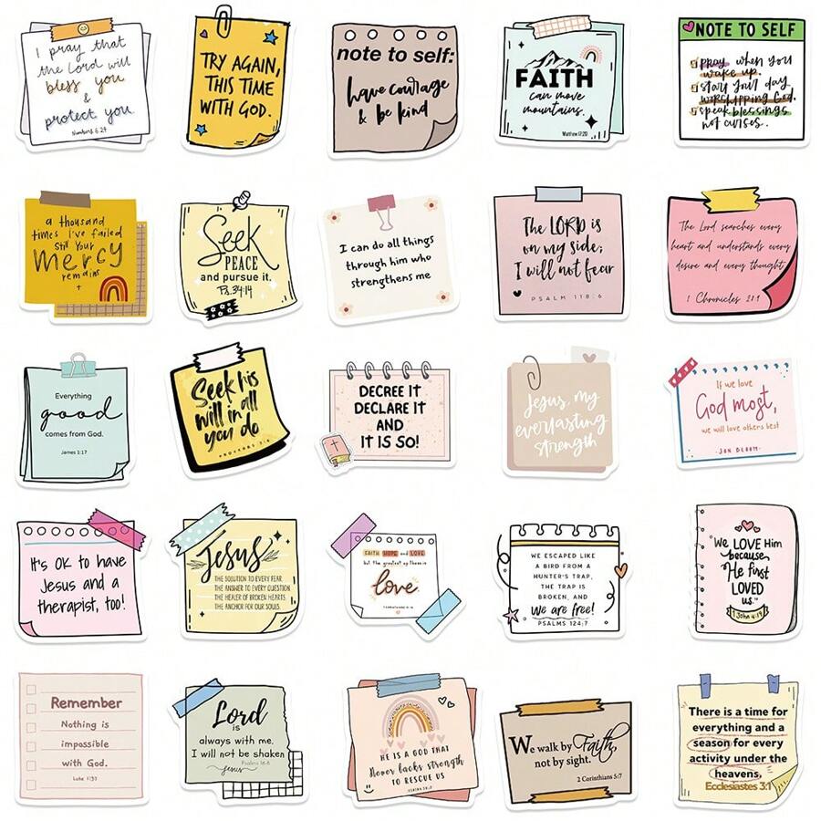 50Pcs Funny Bible Verse Stickers Bible Stickers Christian Stickers ...