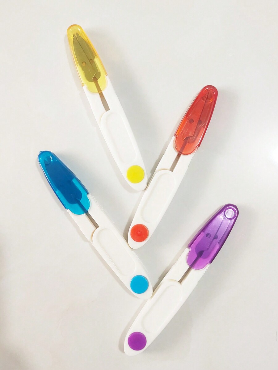 4pcs/Set Covered Sewing Scissors (Personal Safety Scissors/Tailor Snips ...