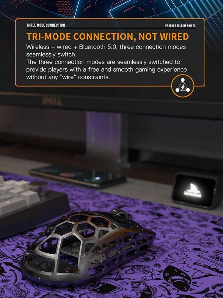 Darmoshark M2 Wireless Gaming Mouse,Tri-Mode 4K/USB-C/Bluetooth Mouse ...