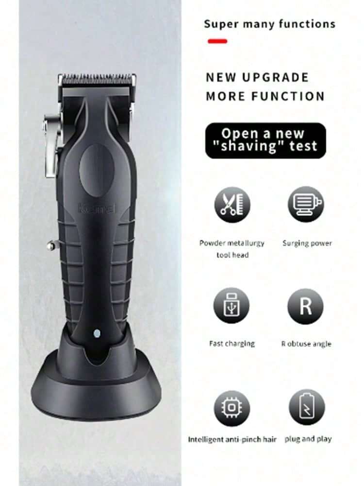Kemei Electric Clipper KM-2296 Cross Border Electric Clipper With Base USB Oil Head Engraving ...