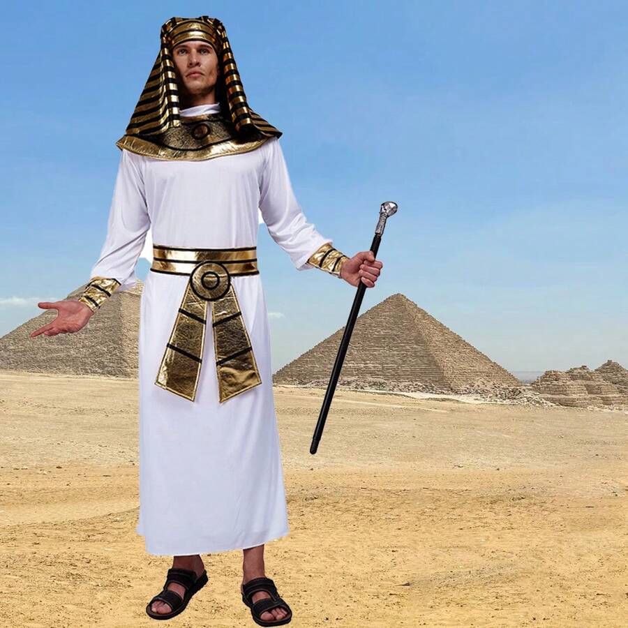Men Egyptian Costume Role Play Egyptian Pharaoh Robe For Adult Costumes ...