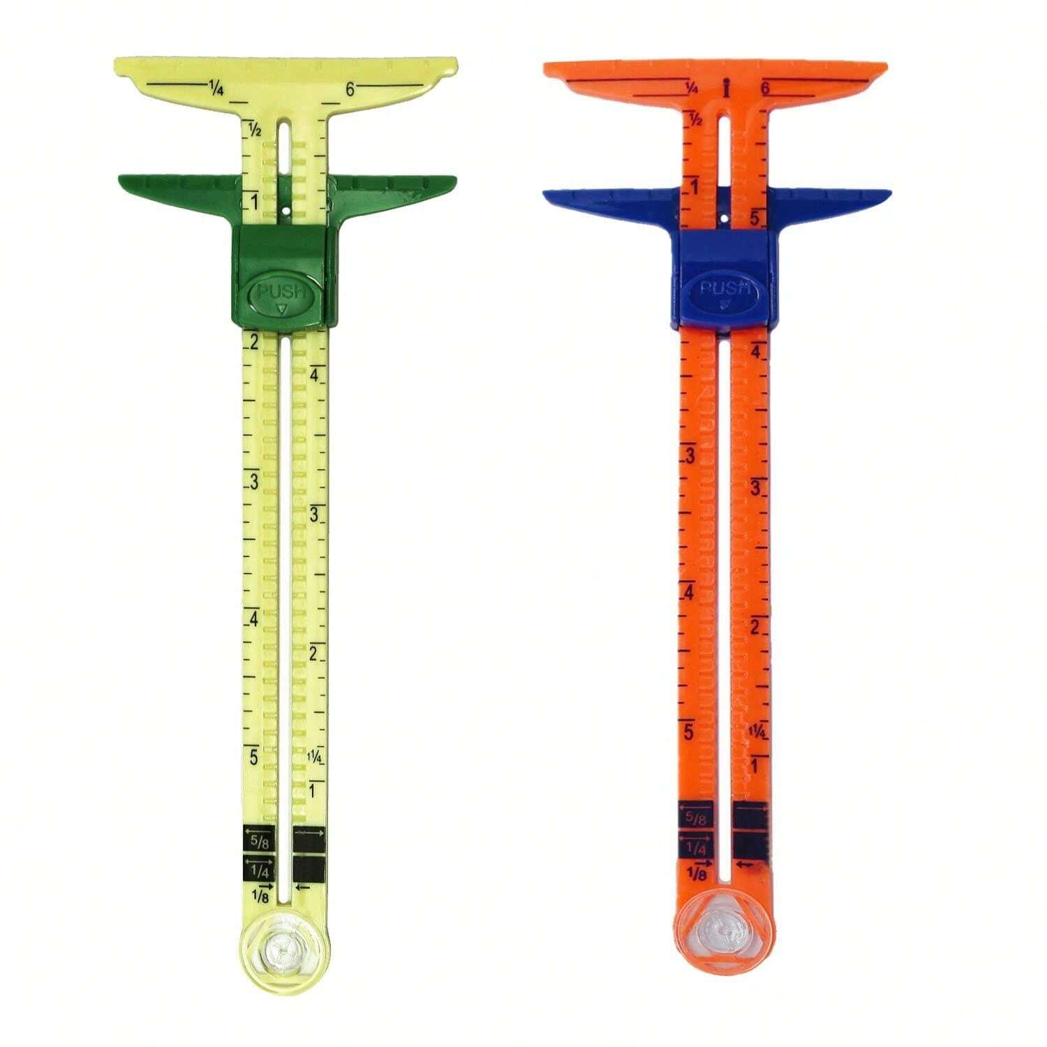 2 Pieces Of 5-In-1 Sliding Gauge Measuring Sewing Ruler Tool For Sewing ...
