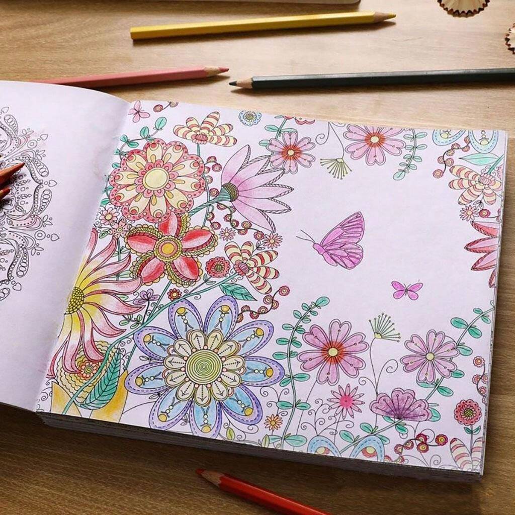 8 Hand Drawn Coloring Books, Including Mystery Garden, Fantasy Forest ...