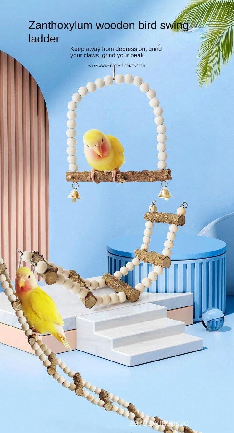Birding Sichuan Pepper Wood Ladder, Swing, Parrot Climbing Ladder, Chew ...