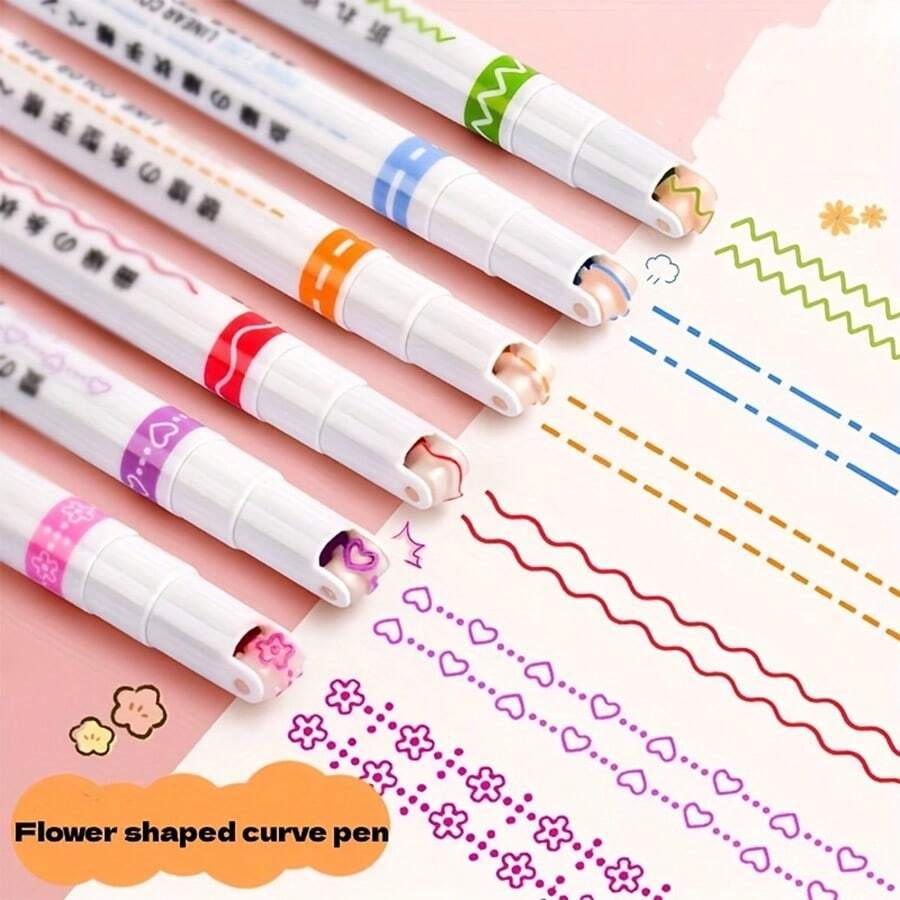 Flower Outline Pen, Curve Pen, Fine Wave Pen, Line Pen For Students ...