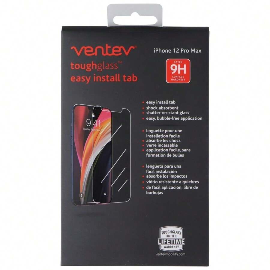 Ventev Tough Glass W/ Easy Install Tab Screen Protector For IPhone 12 ...