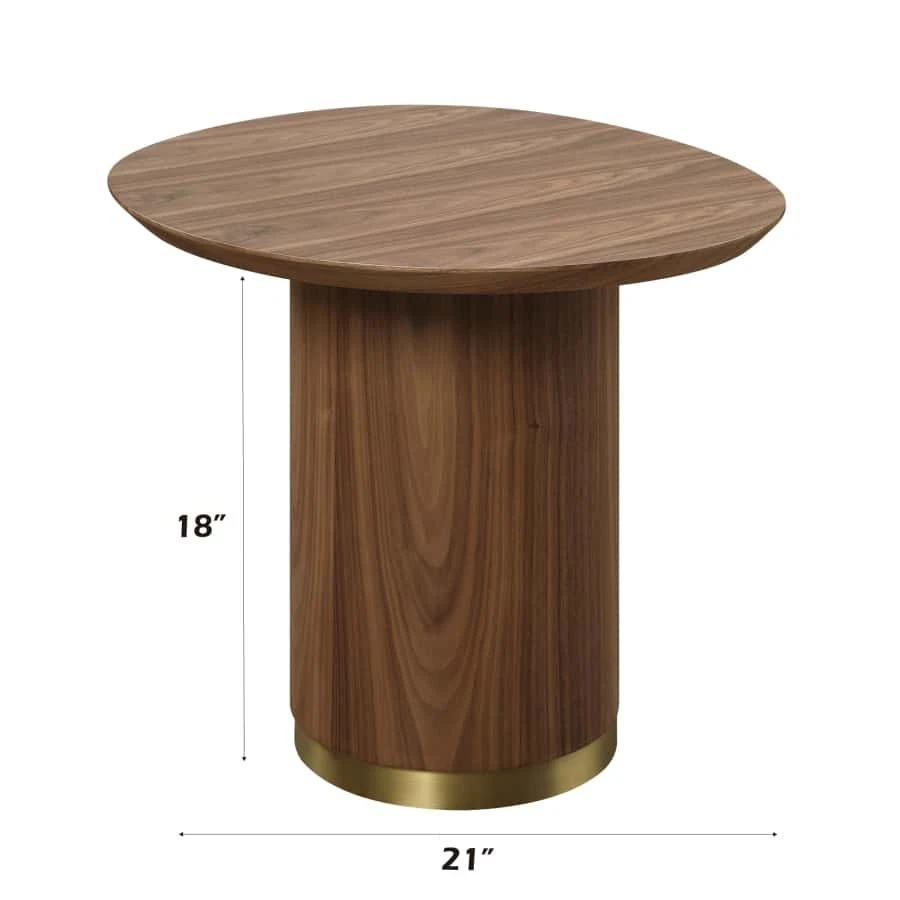 Walnut End Table With Pedestal | SHEIN USA