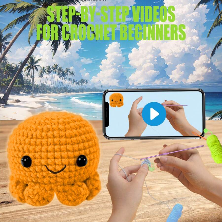 DIY Kapibara Bade-Puppe Häkelset für Anfänger, Amigurumi gefüllte Pflanzen - Geschenk Tier-Häkel ...