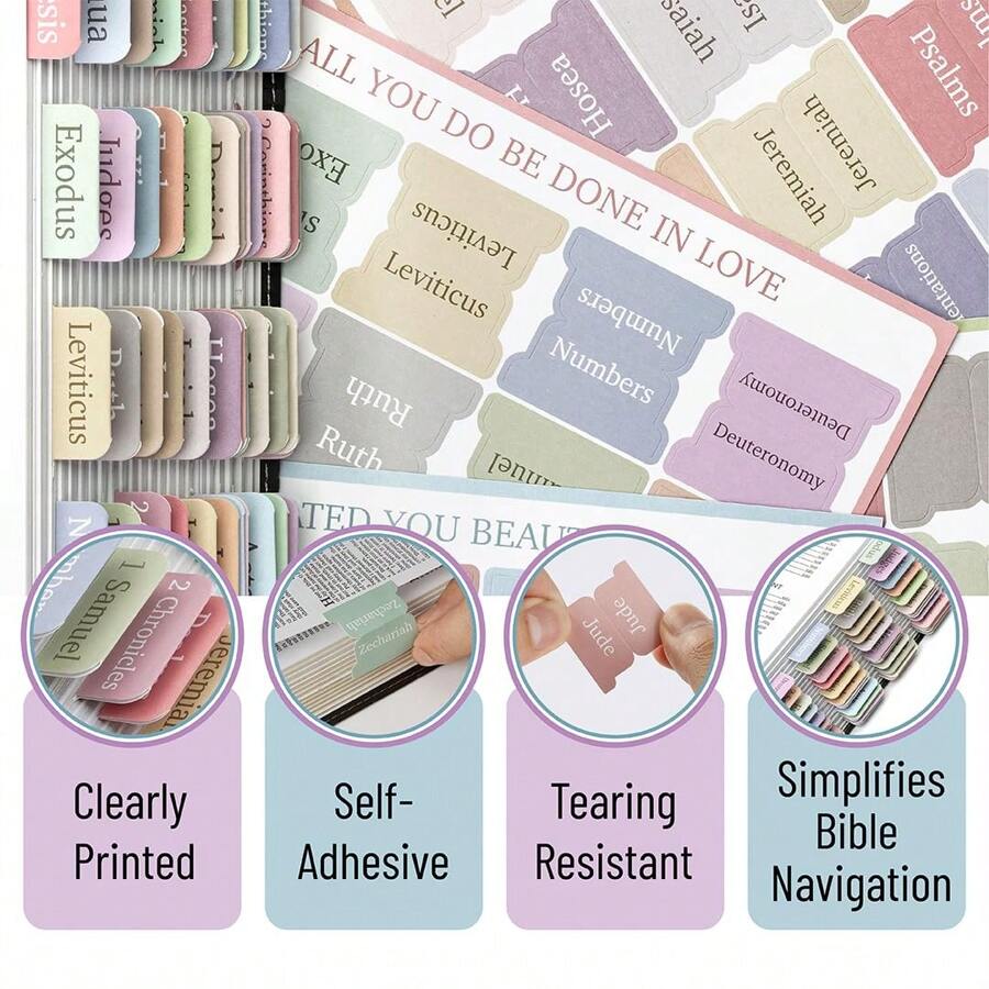 Bible Tabs, 75 Tabs, Morandi Color, Laminated Bible Tabs For Women And ...