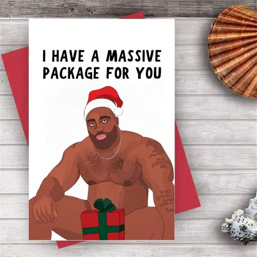 Hilarious Barry Wood 'Massive Package' Christmas Card - Perfect For ...