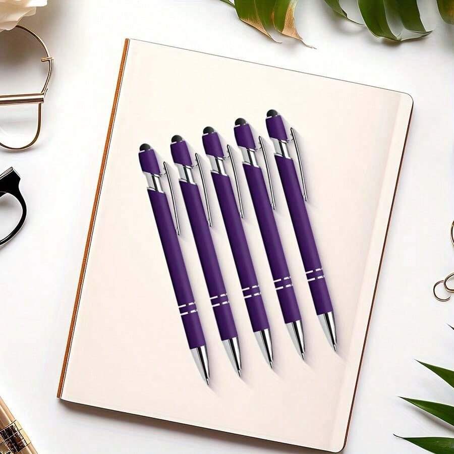 10pcs Premium 10-Pack Of Deep Purple Ballpoint Pens With Touchscreen ...