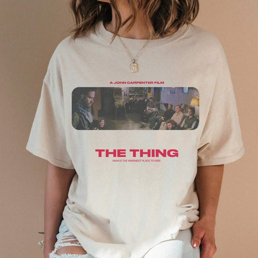 The Thing Movie T-Shirt, Vintage Garment-Dyed Horror Movie Memorabilia ...