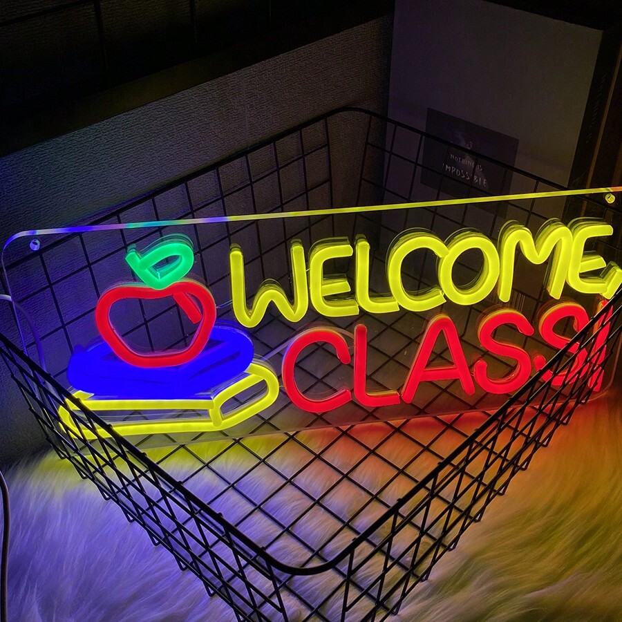 Welcome Class Neon Sign,Neon Light Student LED Neon Light Colorful Neon ...