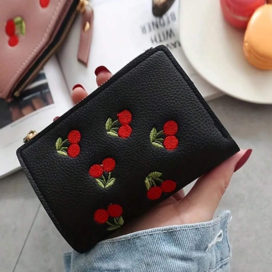 Women's Short Wallet, New 2024 Korean Simple Style Slim Fold Coin Pouch ...