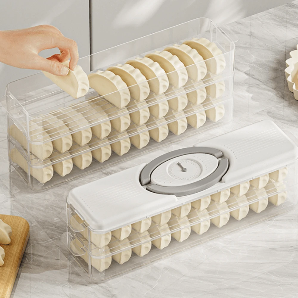 Portable Hand-Held Multi-Layer Dumpling Box With Lid, Dumpling Quick ...