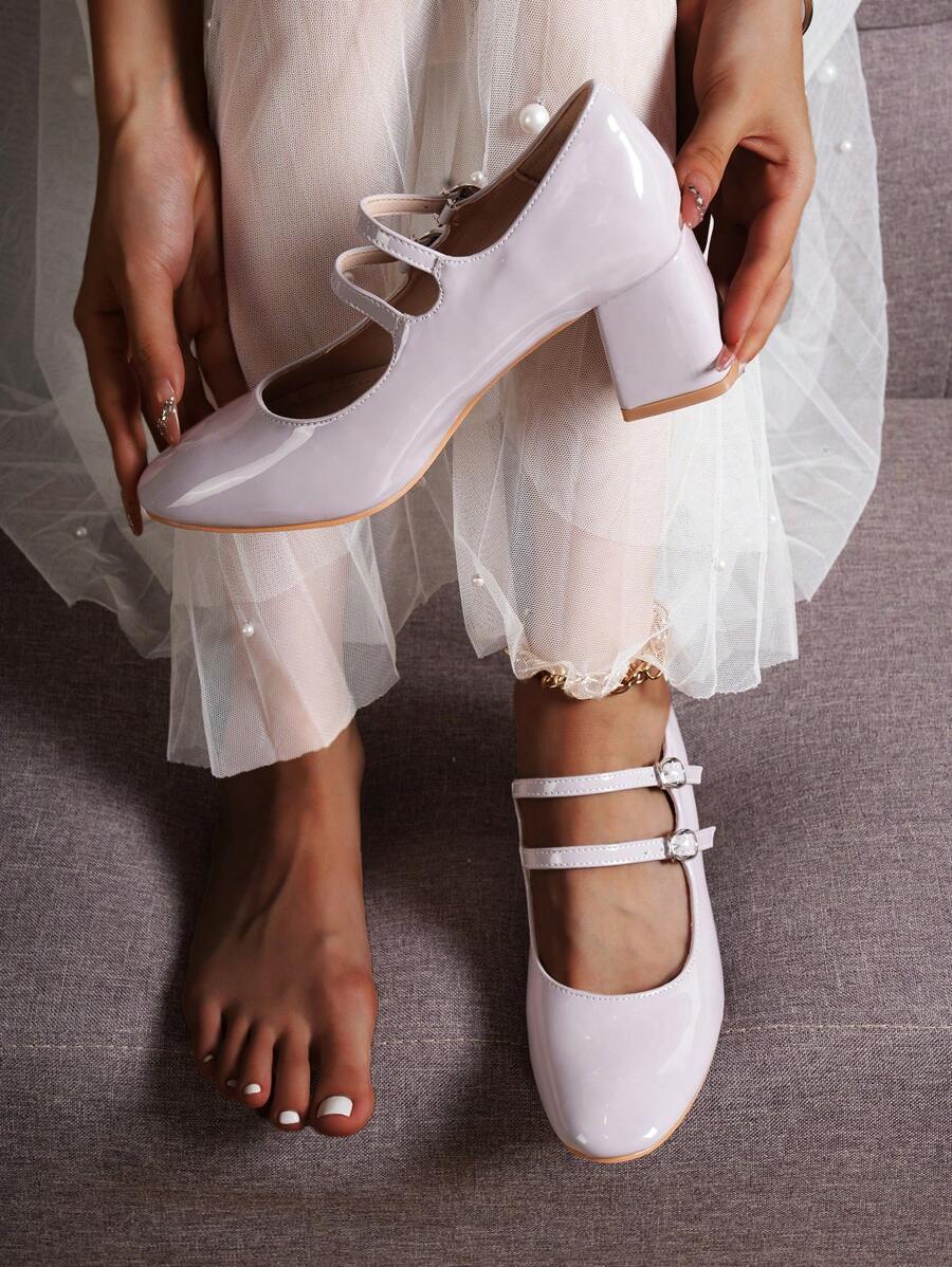 Women's Fashion Retro Chunky High Heels, 2024 Spring & Autumn New ...