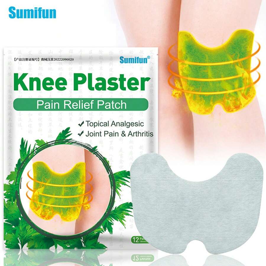 12 Tablets 1 Pack Herbal Knee Moxa Stick Knee Heat Care Patch For ...