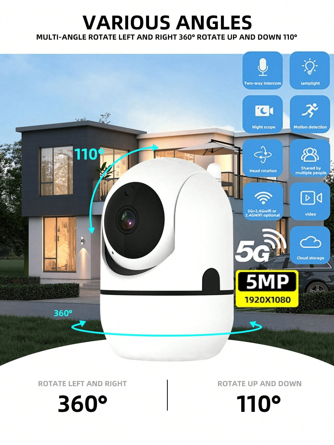 Configurable 5MP/3MP/2MP 1080P HD Dual-Band 2.4G+5G/2.4G WiFi Outdoor ...