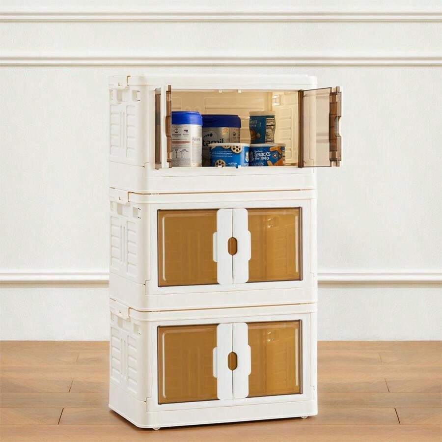 Stackable Plastic Storage Bins With Lids Foldable Storage Boxes With ...