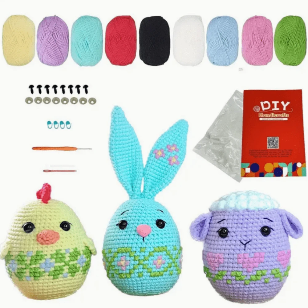 Handmade Crochet Materials Packaging DIY Wool Crochet Kit Chicken ...