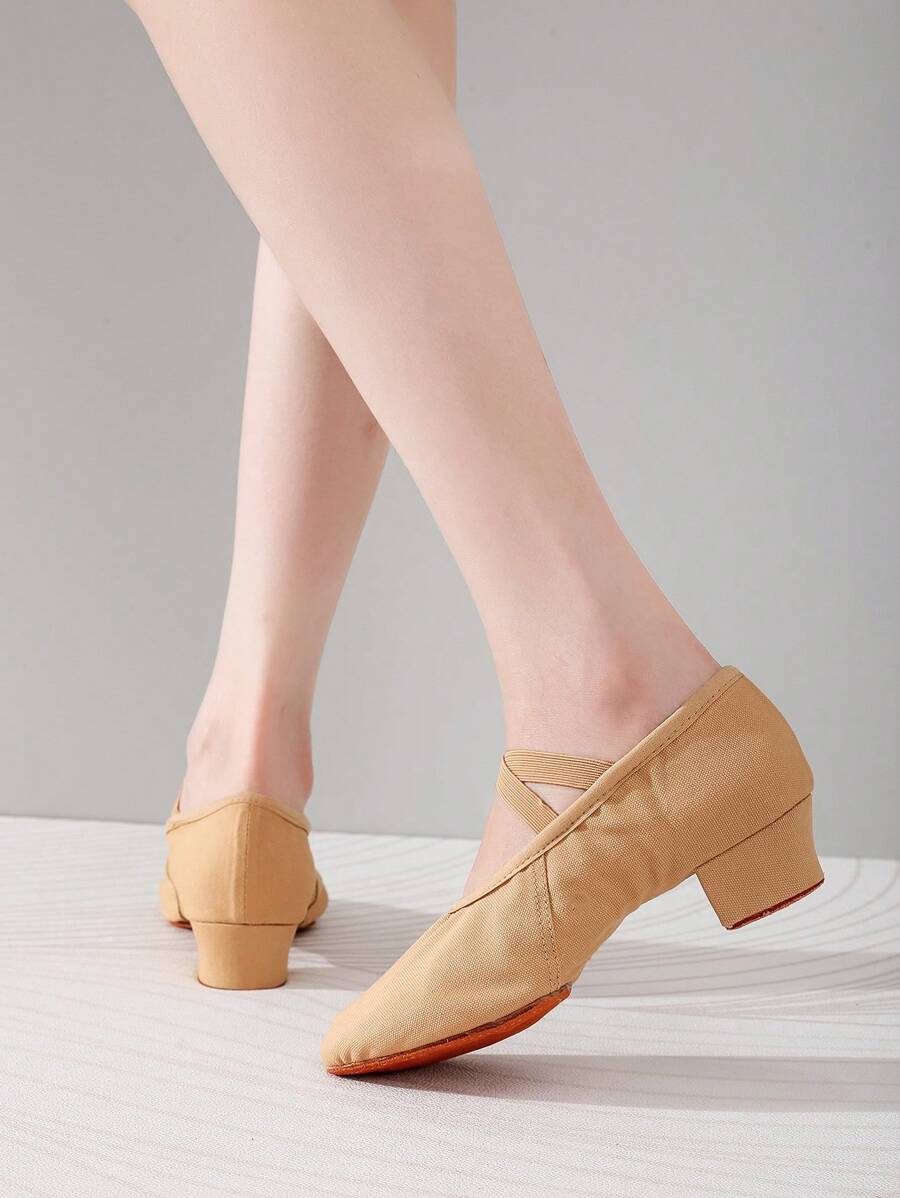 Women's Latin Dance Shoes Close Toe Beginner Ballroom Dance Practice ...