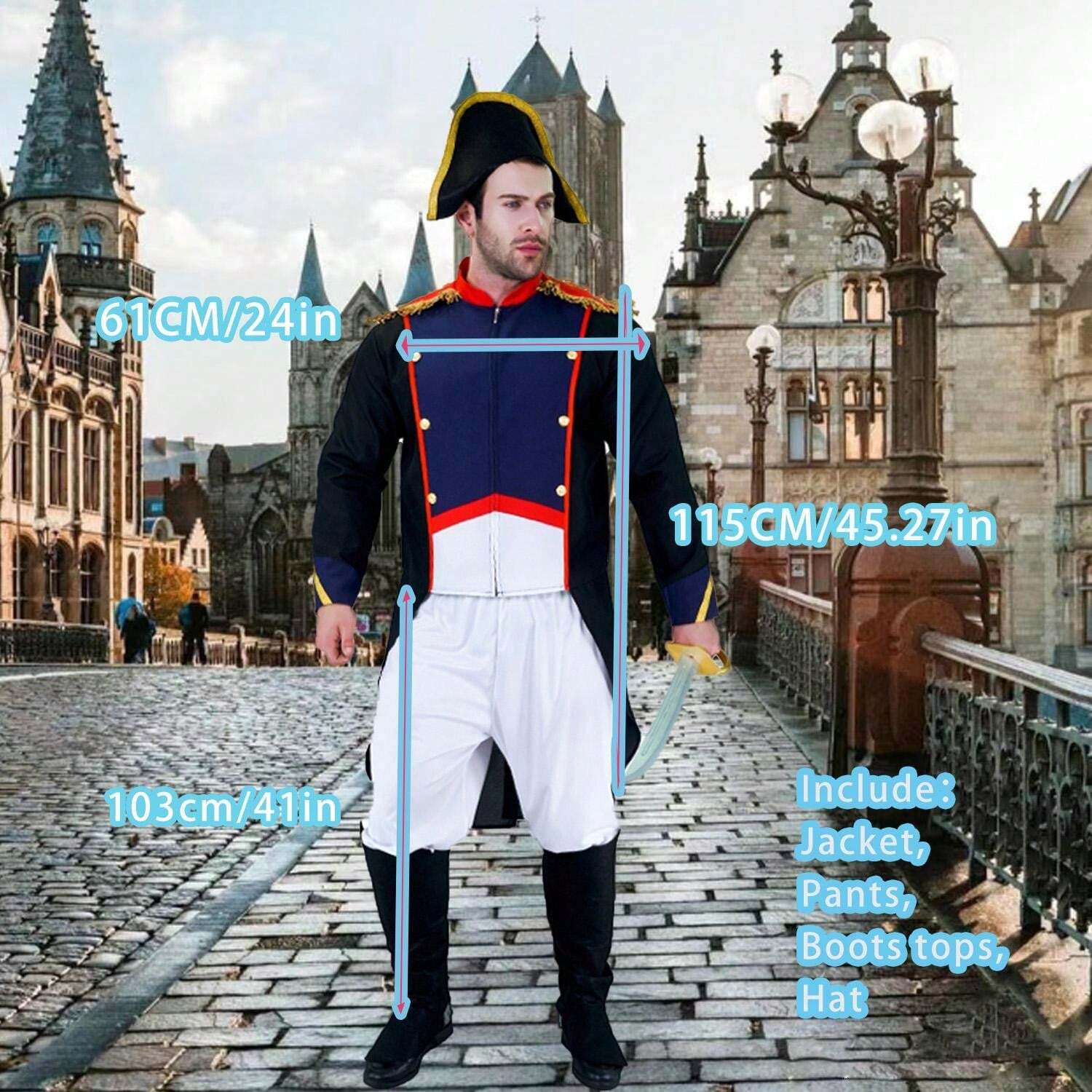 Colonial General Napoleon Costume Colonial Costumes, Halloween Carnival ...