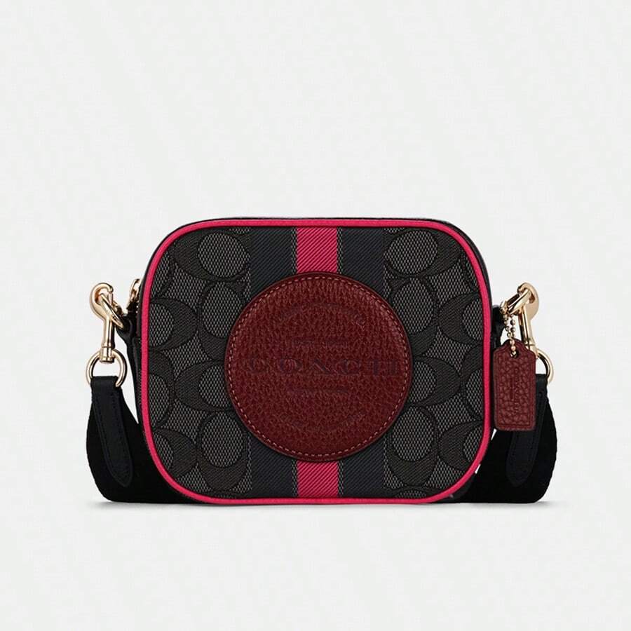 Coach Bolso de cámara Mini Dempsey en Jacquard con estampado de rayas y ...