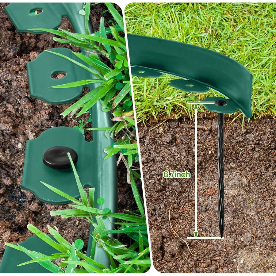 1.5'' X 200' Landscape Edging Kit No Dig Edging Border Coil Include 60 ...