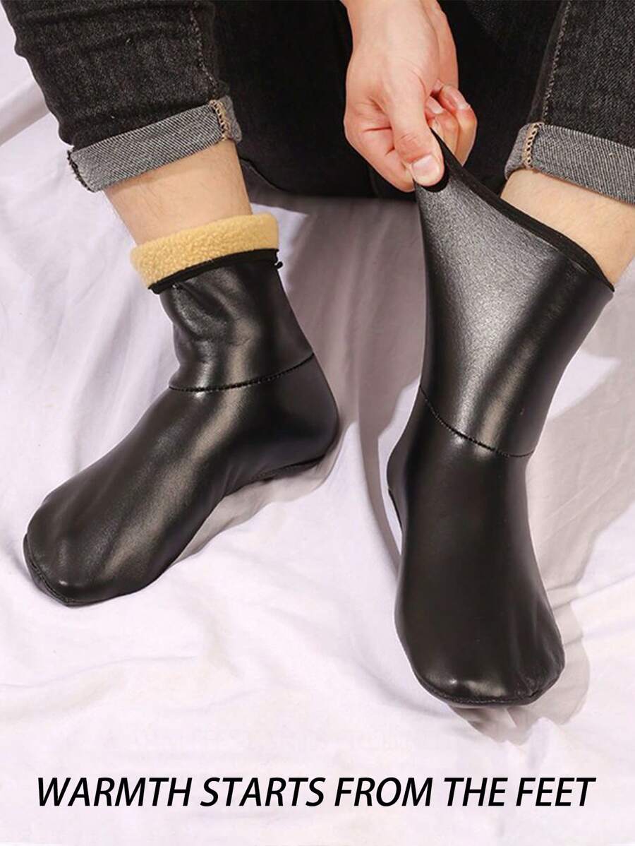 1 Pair Adult Warm Thick Lined Leg Warmers, Thermal Lined Winter Floor ...