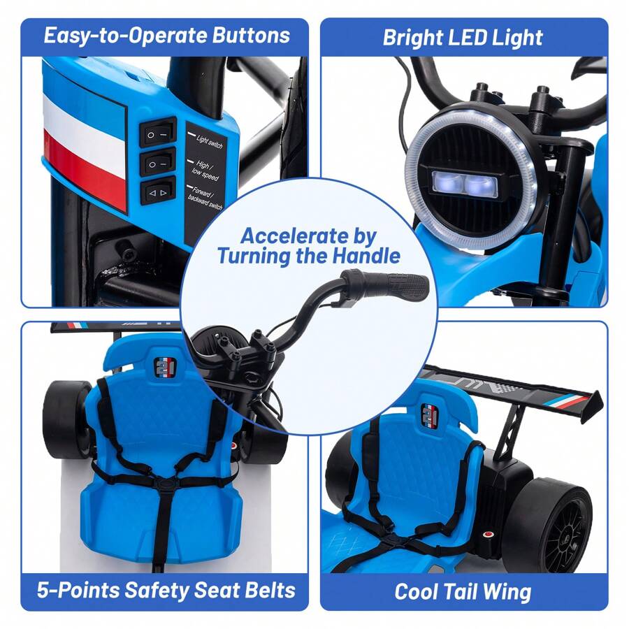 Ride On Go Kart, 24V 14AH Gods 8-12 Years, 300W*2 Extra Powerful Motors ...