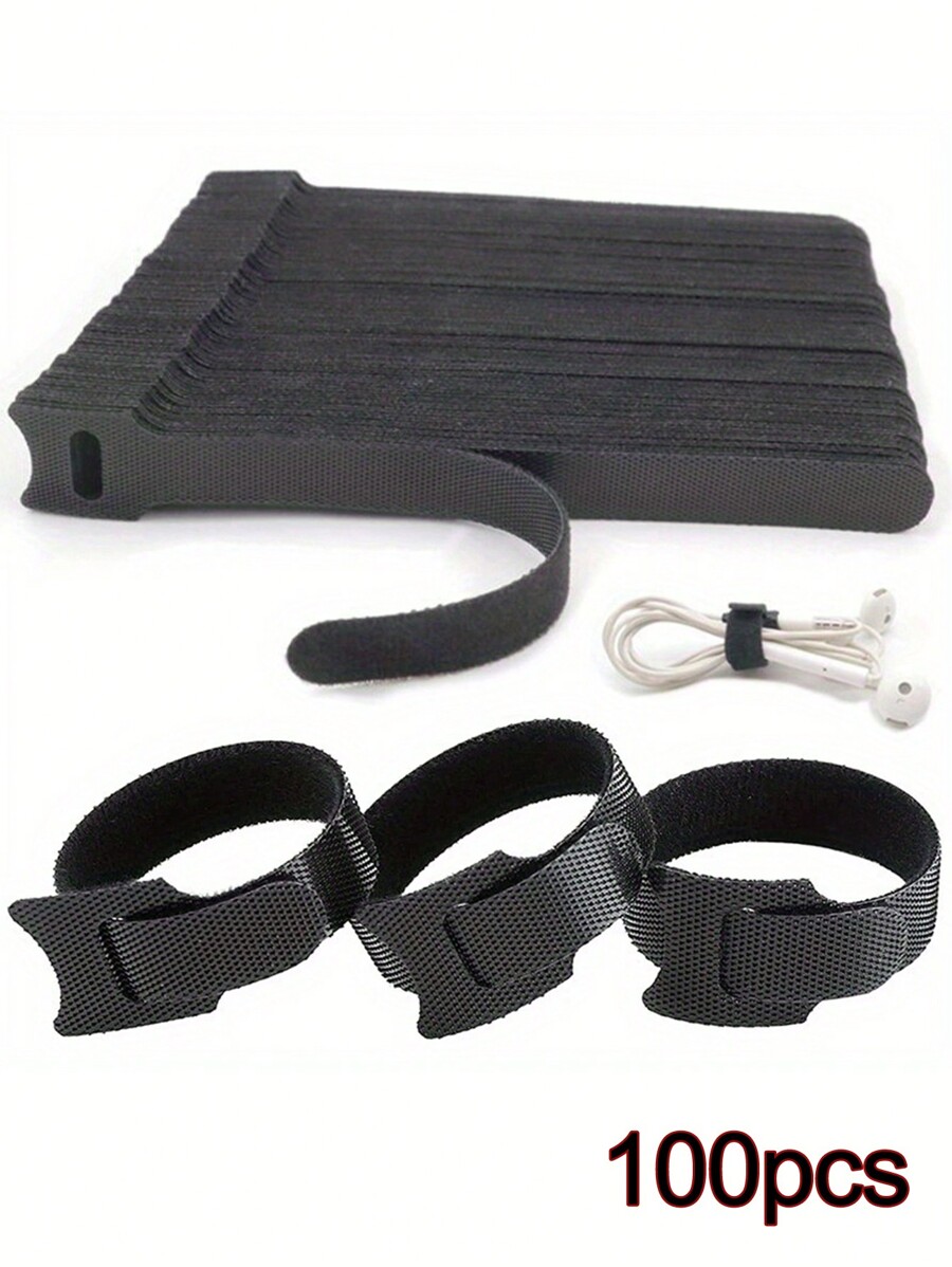 100pcs Adjustable And Reusable Cable Management Tape Mixed With Colored ...