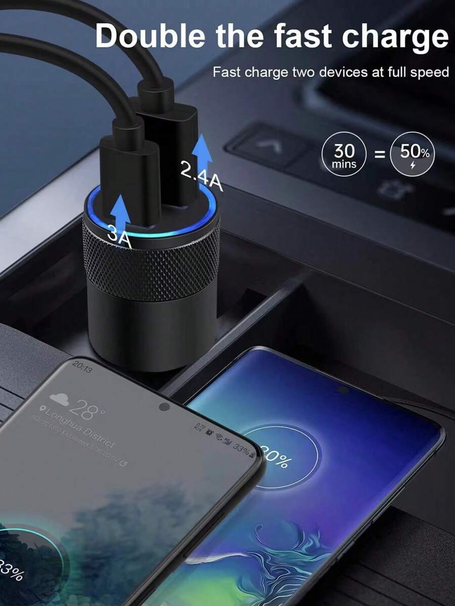 UBS Quick Car Charger 15W 3.1A Type C PD Fast Charging Phone Car ...