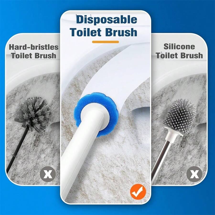 Kit de balai de toilette avec 6 recharges. Brosse de toilette jetable ...