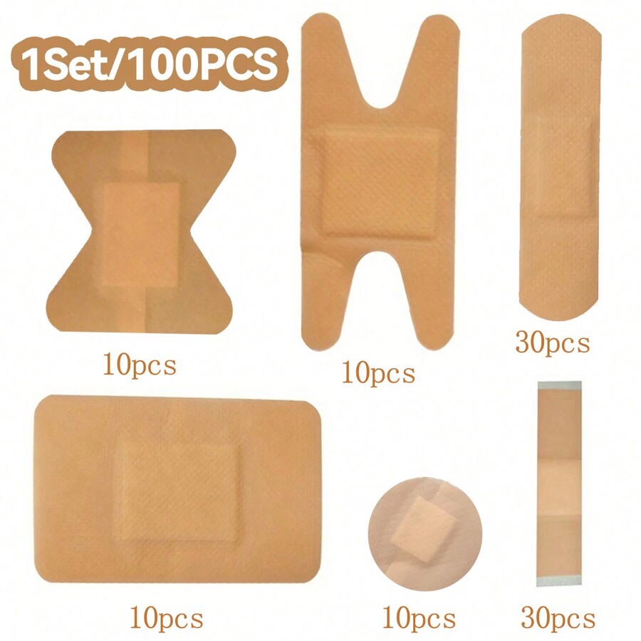 1 Set-60/100/160Pcs Disposable PE Bandages, Various Shapes Of Finger ...