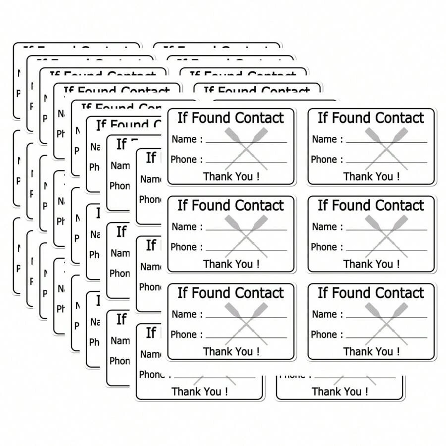 120pcs If Found Contact Info Sticker 2x3 Inch-Lost Kayak And Canoe ...