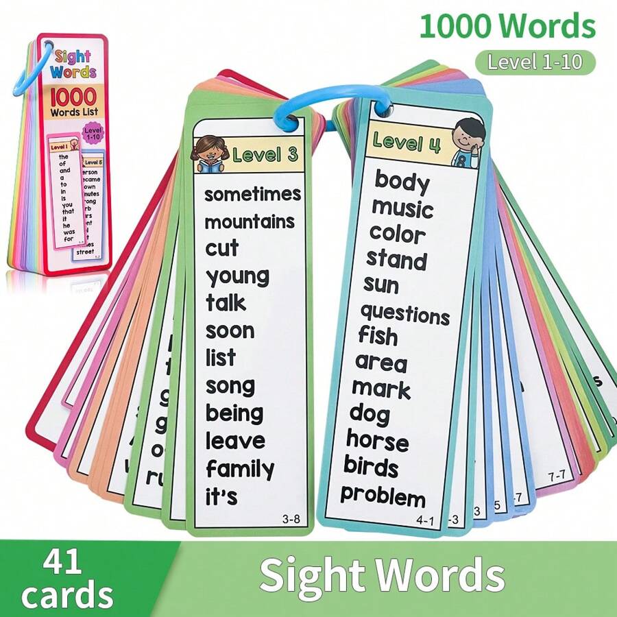 1000 English Sight Words Flashcards 41cards Dolch Sight Word Reading ...