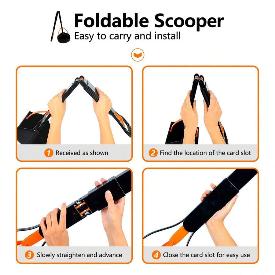 31.5 Inch Non-Breakable Pooper Scooper For Dogs, Long Handle Foldable ...