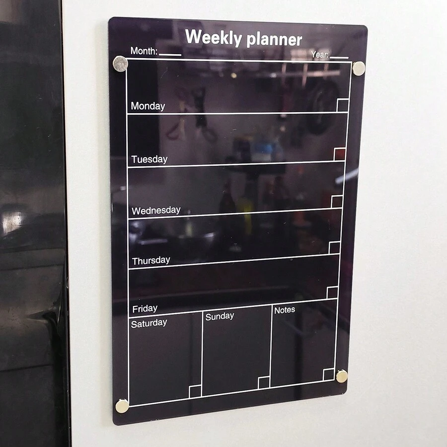 Acrylic Weekly Planner Daily Routine Habit Tracker Magnetic Whiteboard ...