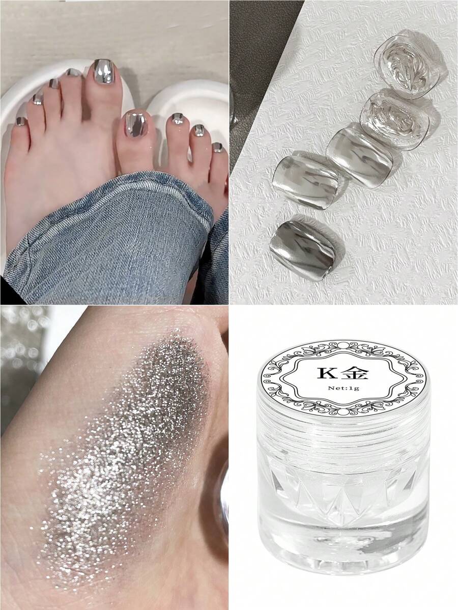 Nail Gel -K Gold Magic Mirror Powder Nail Mirror Powder Rub Powder ...