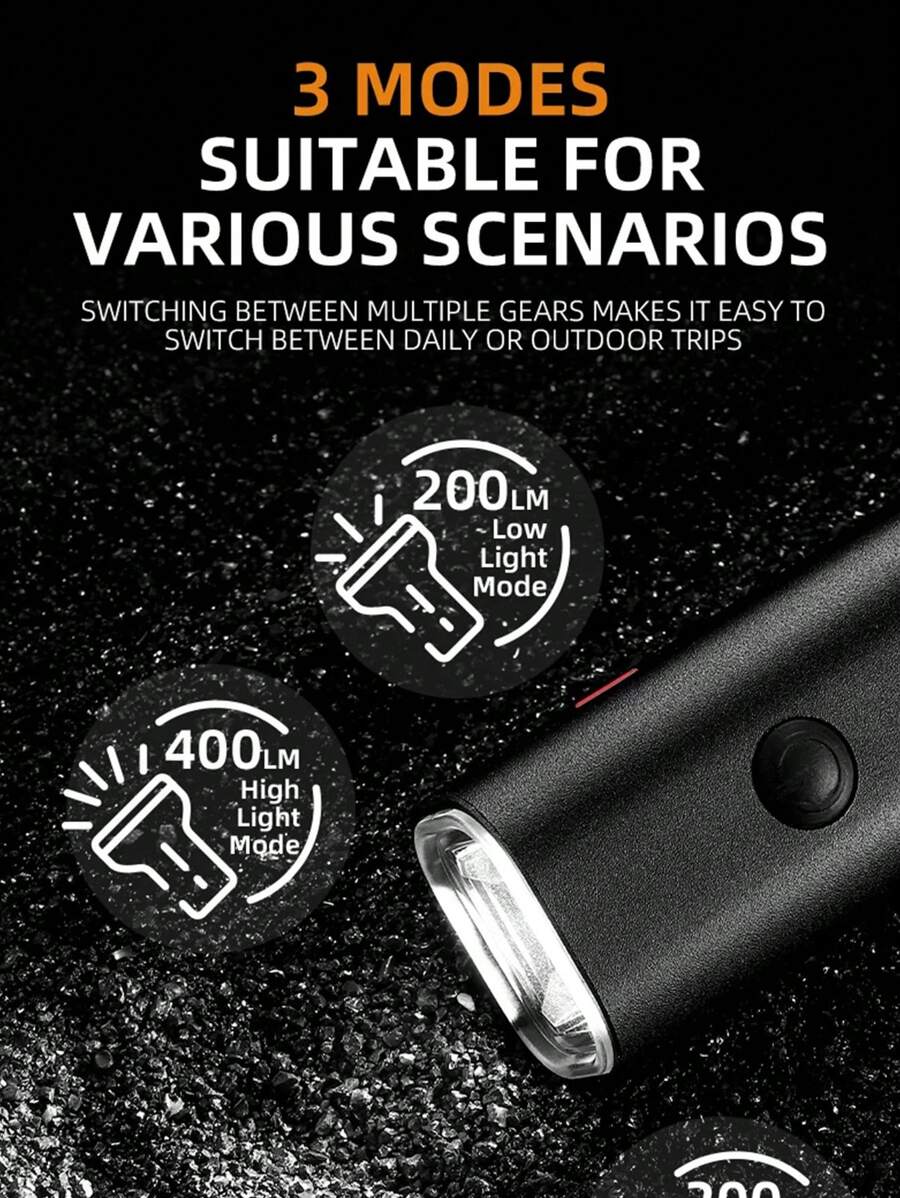 1pc Bicycle Front Light, Rechargeable LED Bike Lights For Mountain/Road ...