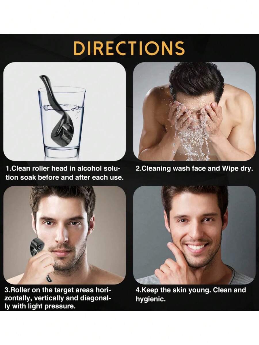 540-Needle Micro Needling Facial Roller - For Targeted Nose Wing, Acne ...